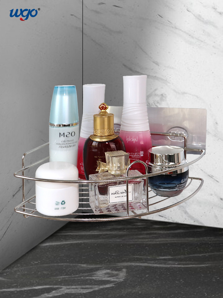 Stainless Steel Corner Shelf Caddy For Shower Damage Free Hanging Adhesive